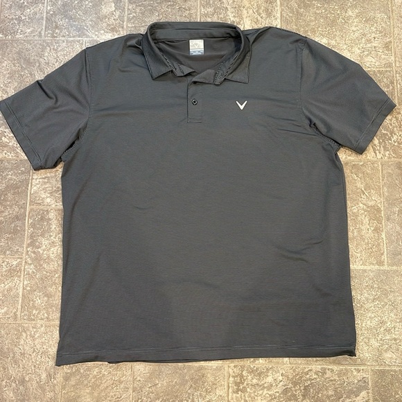 Callaway | Shirts | Callaway Xxl Grey And Black Pinstriped Golf Polo ...